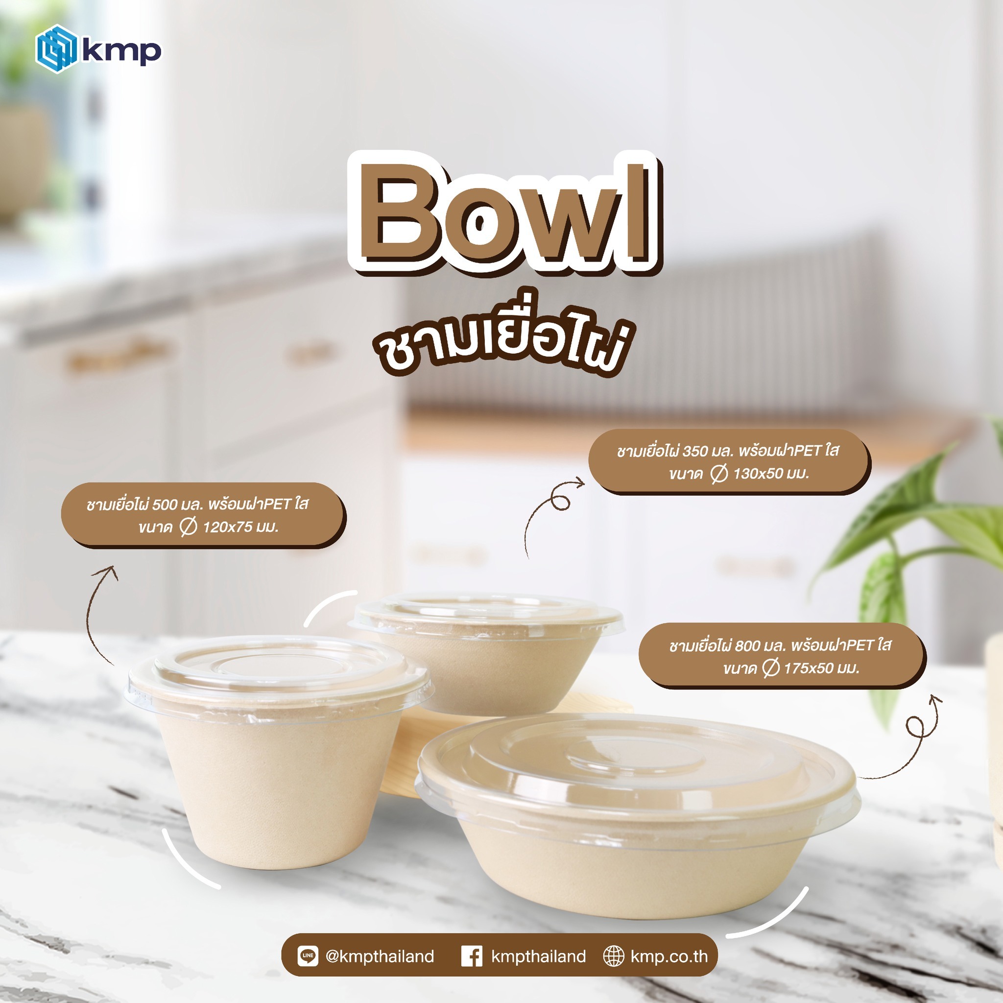 บรรจุภัณฑ์อาหารเยื่อไผ่ ปลอดภัยต่อสุขภาพ เป็นมิตรกับสิ่งแวดล้อม Kmp